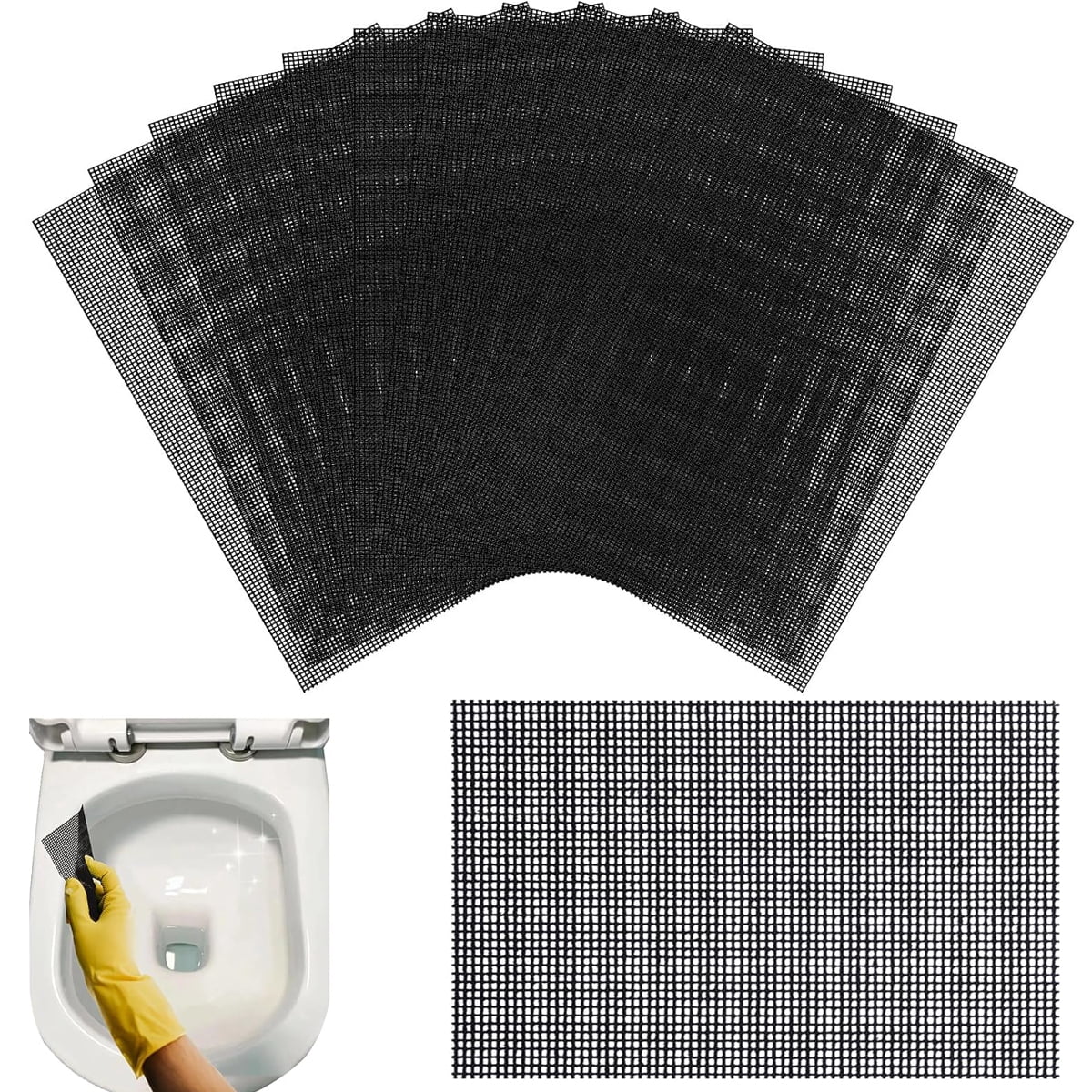 Tutuviw 12Pcs Flexible Scrubbing Screen for Toilet Ring Remover 11.02*4 ...