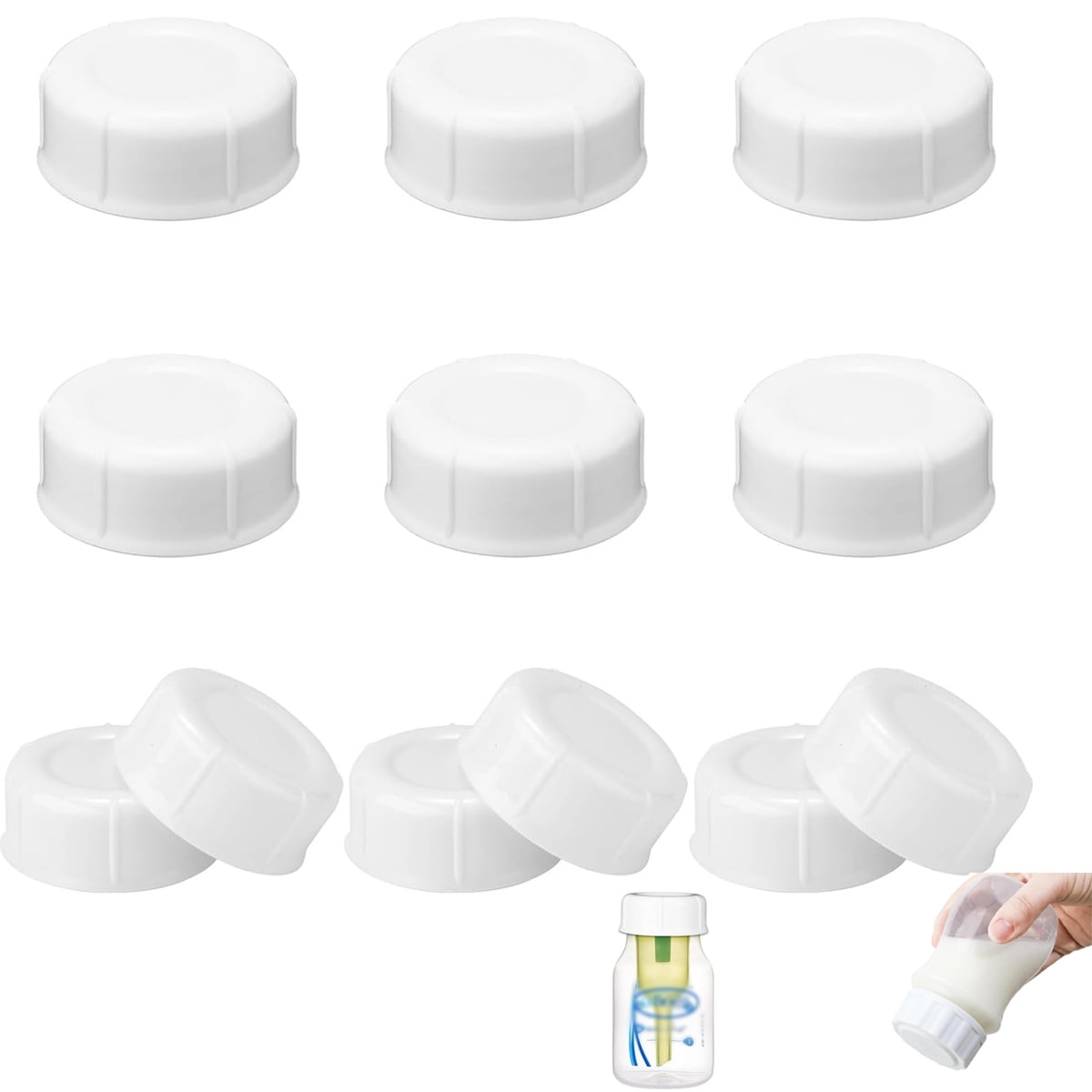 Tutuviw 12Pcs Narrow Baby Bottle Caps with Sealing Ring,Travel and ...