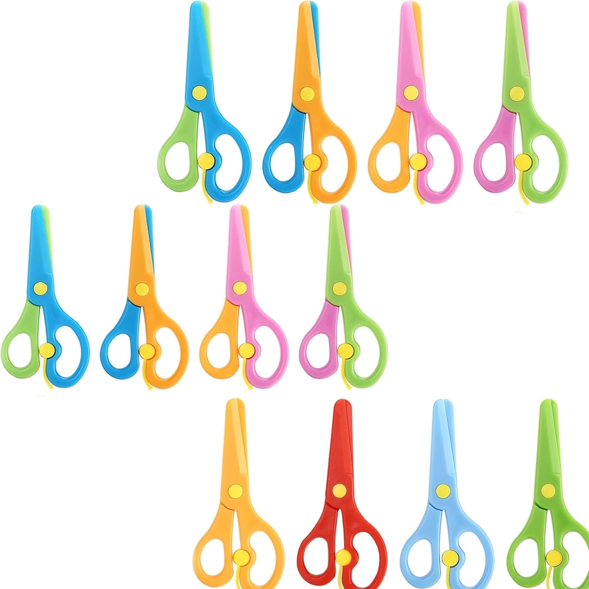 Tutuviw 12Pcs Toddler Scissors Safety Scissors Plastic Blunt Tip Safety ...