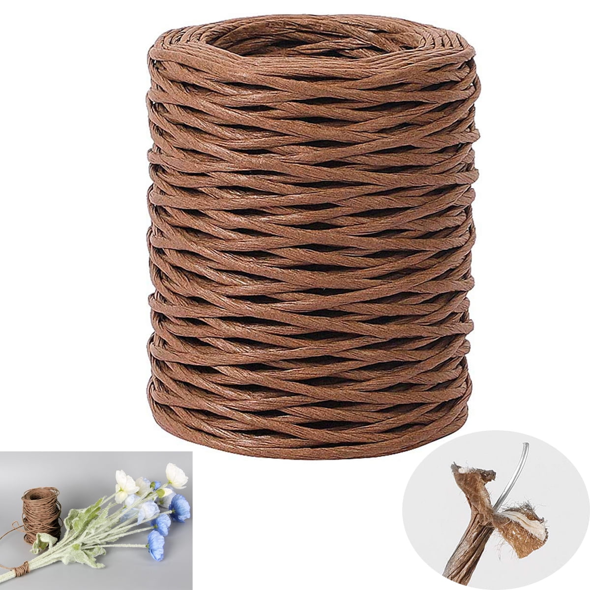 Tutuviw 164ft Floral Bind Wire Wrap Twine,Portable Binding Paper Twine,Waterproof Rustic Vine ...