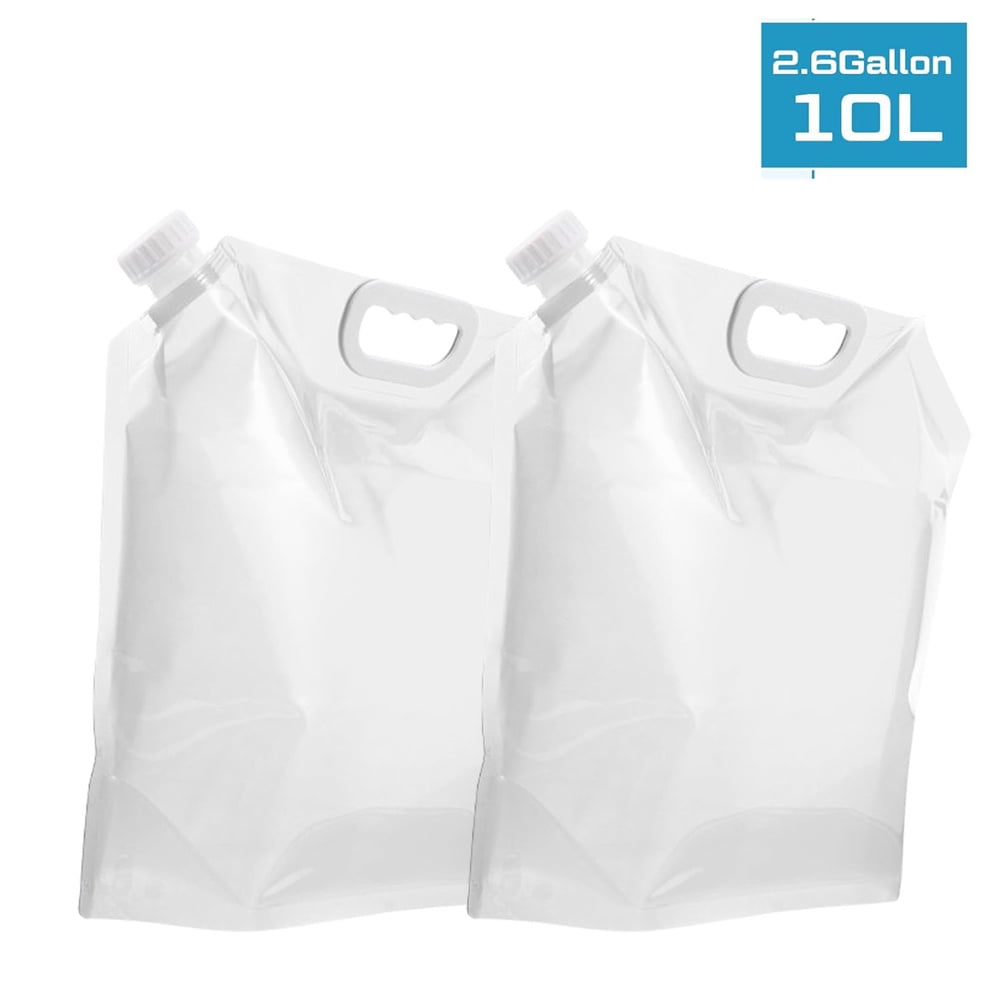 Tutuviw 2.6 Gallon 2Pcs Clear Plastic Foldable Storage Jug Collapsible ...