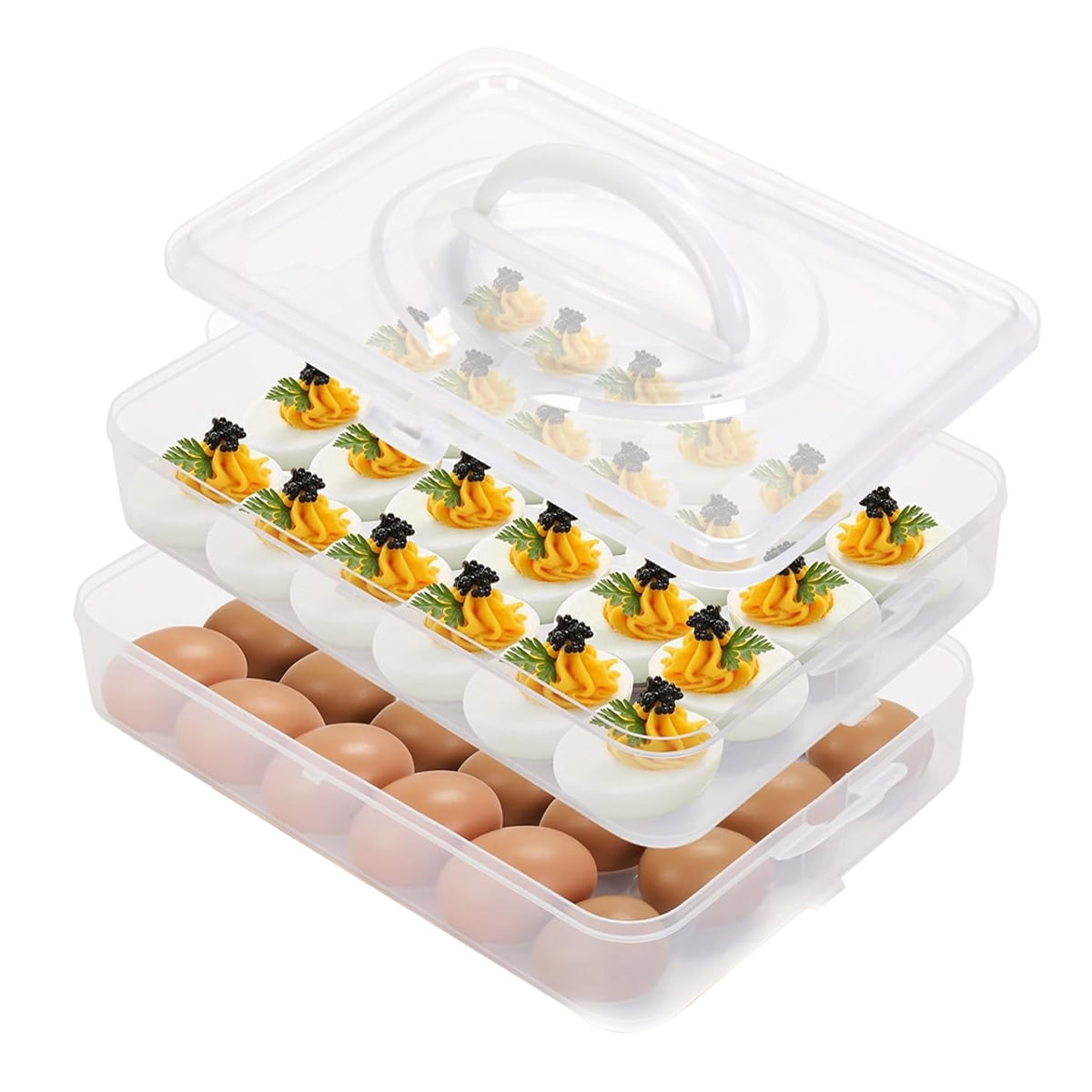 Tutuviw 2-Layer Detachable Deviled Egg Containers With Lid, Deviled Egg ...