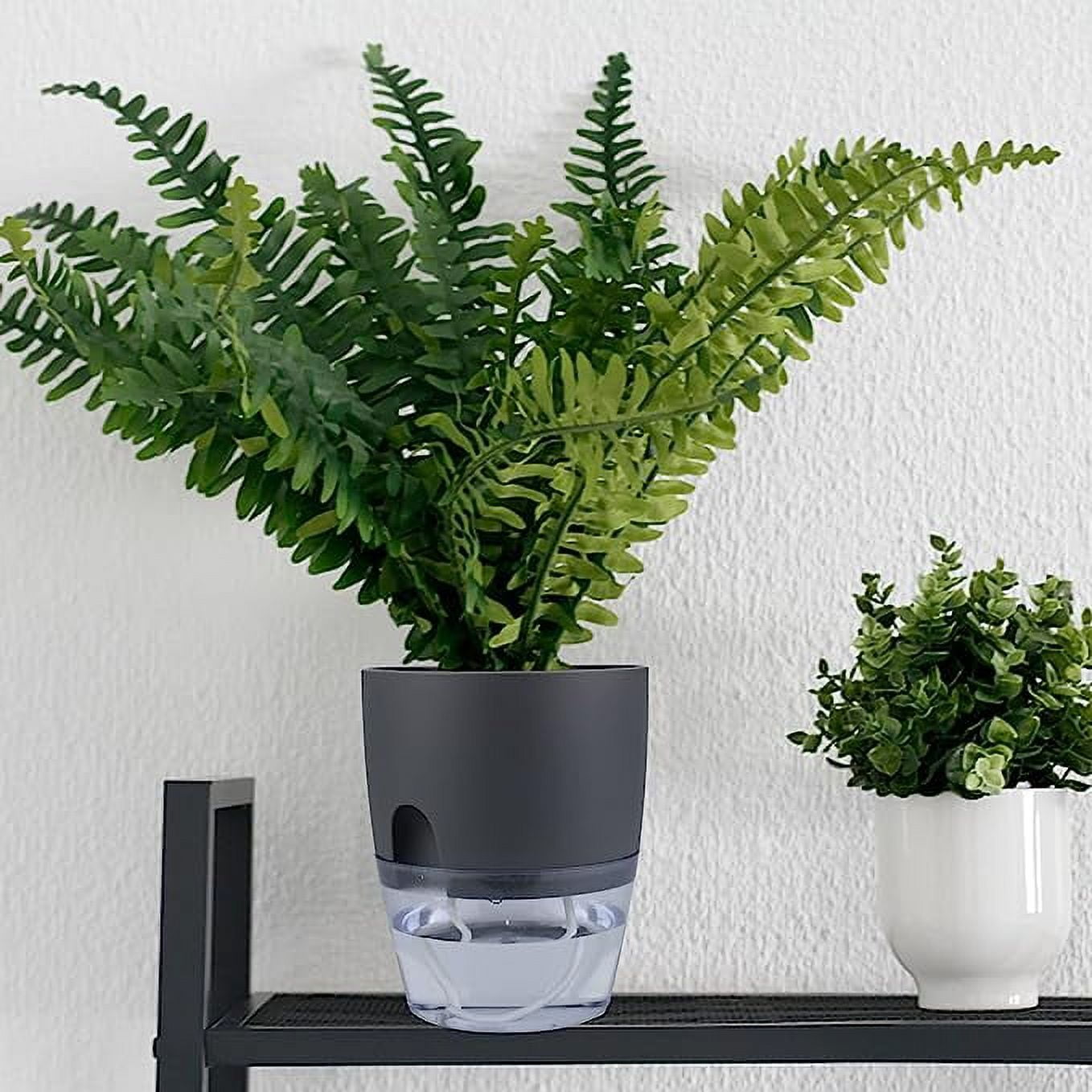 Tutuviw 2 Layer Self Watering Round Plant Pot Self-Watering Flower Pots ...