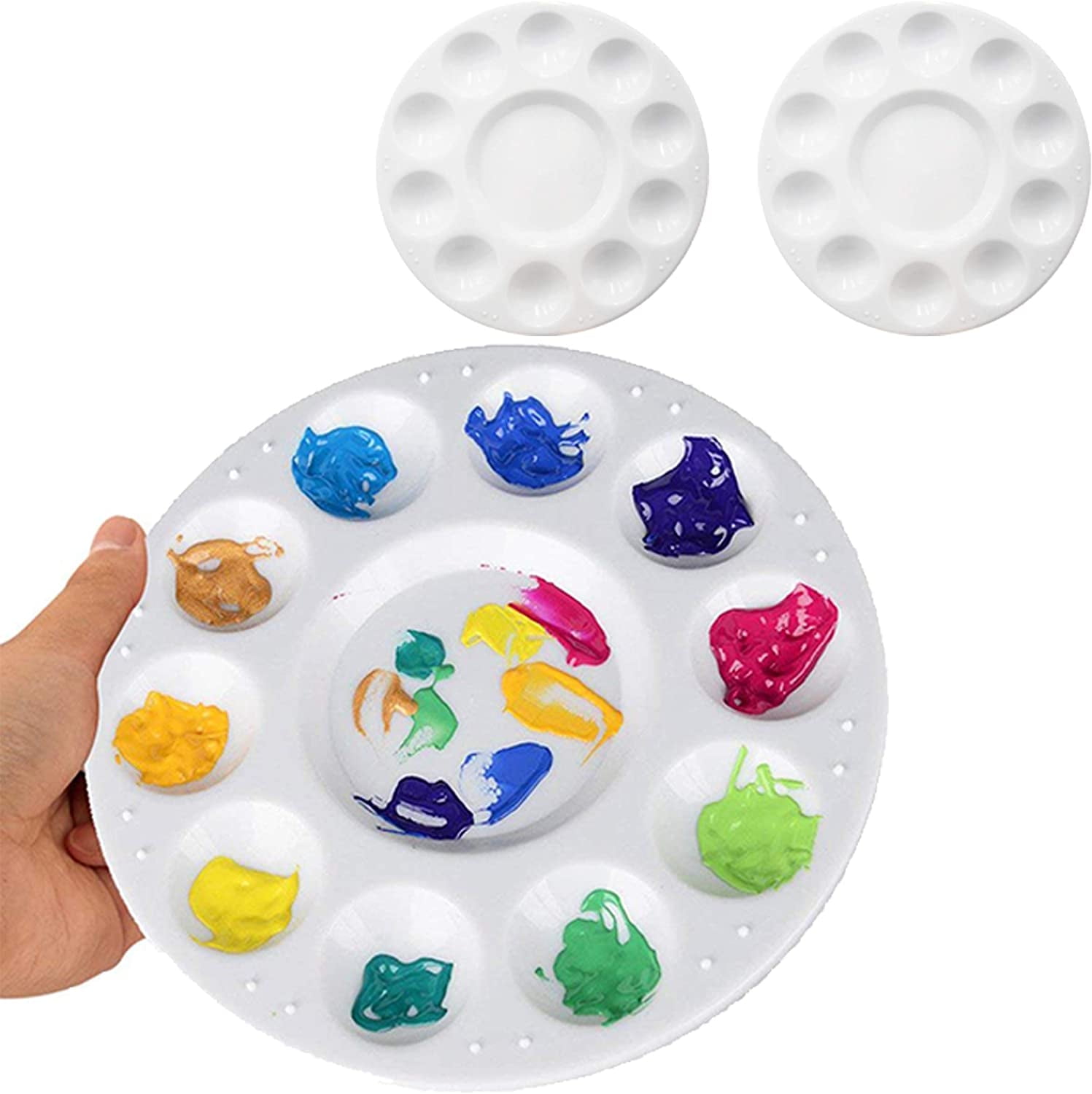 Tutuviw 2 Pack 6.7 inch Porcelain Watercolor Palette, Artist Paint ...