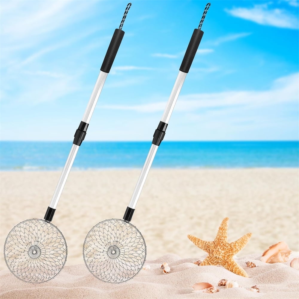 Tutuviw 2Pcs Beach Sand Sifter 5.5 Inch Shark Tooth Sifter 17.3-29.5 In ...