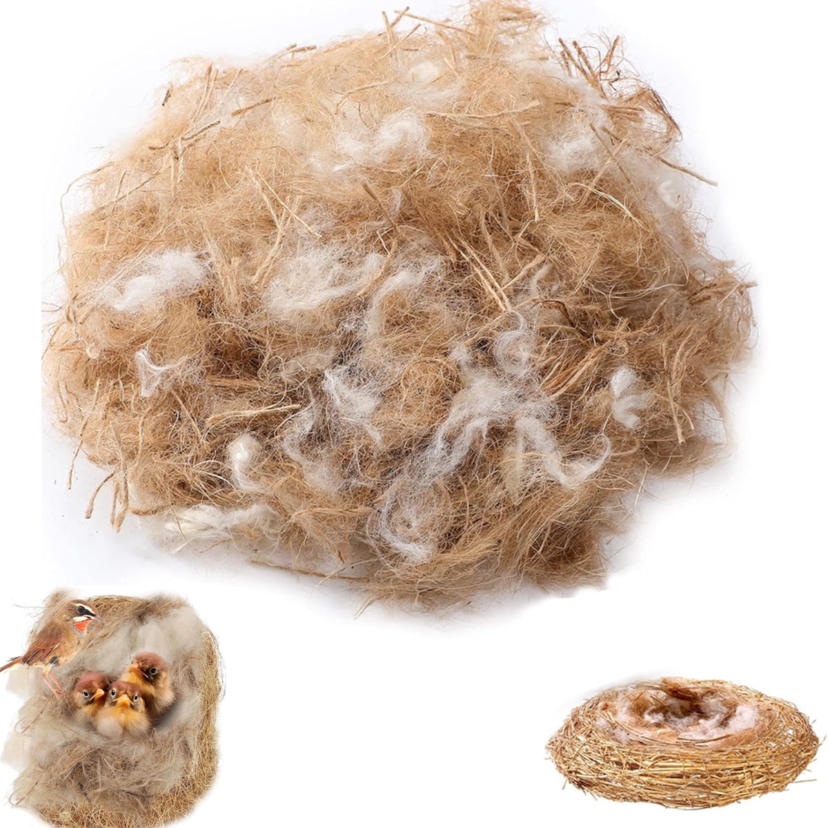 Tutuviw 2 Pack Mixing Bird Nesting Material,Canary Nests Bedding,Hummingbird Parakeet Nesting ...