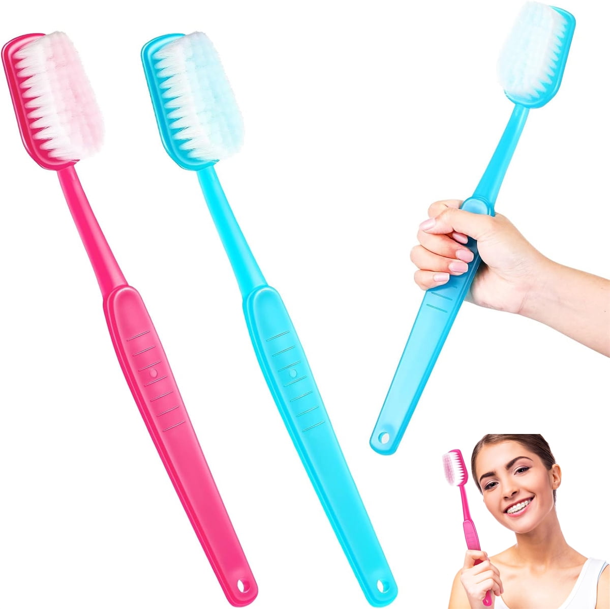 Tutuviw 2 Pcs 15.7in Large Toothbrushes,Giant Toothbrush Prop,Big Brush Oversized Toothbrush,Gag ...