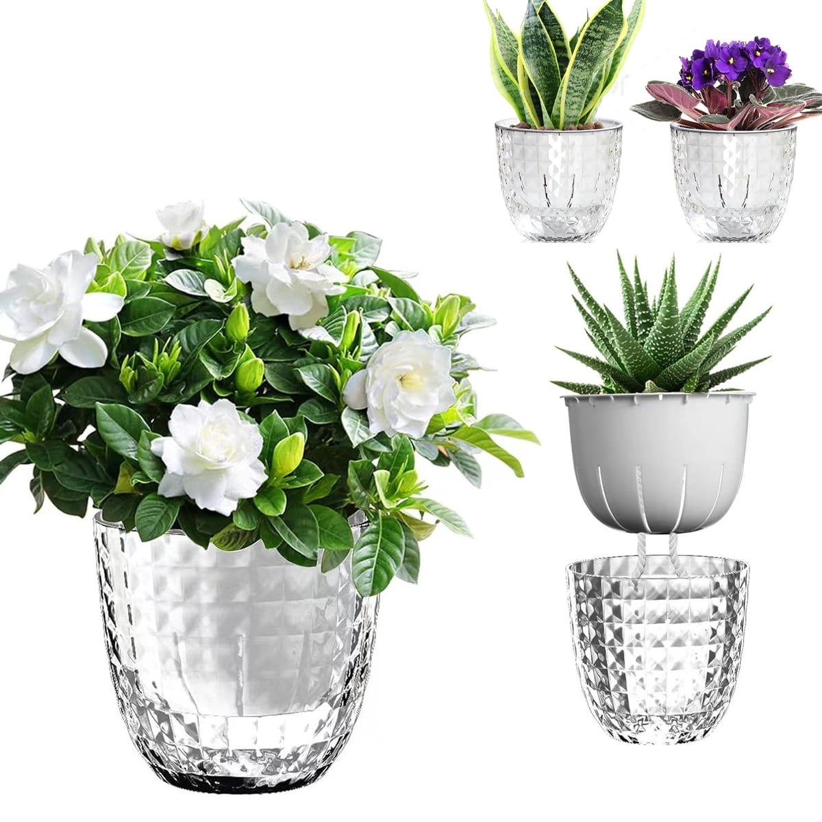 Tutuviw 2 Pcs Self Watering Pots for Indoor Plants,Flower Pots with ...