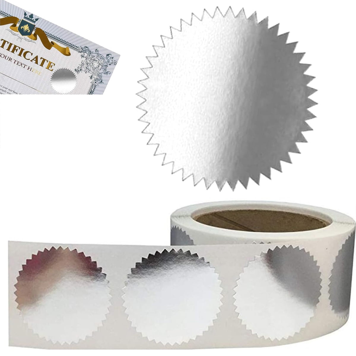 Tutuviw 2" Round Labels Green Foil Blank Stickers, Certificate Wafer ...