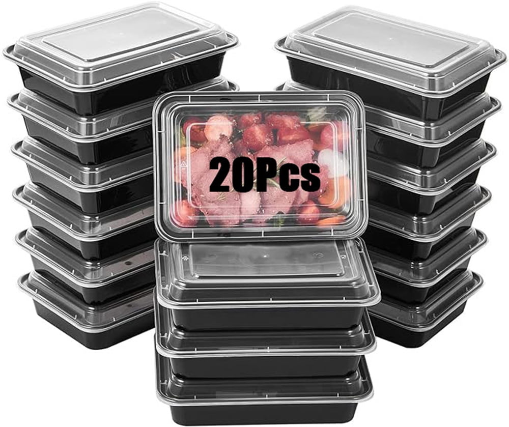 Tutuviw 20-Pack Meal Prep Containers 28 Oz Disposable Bento Box ...