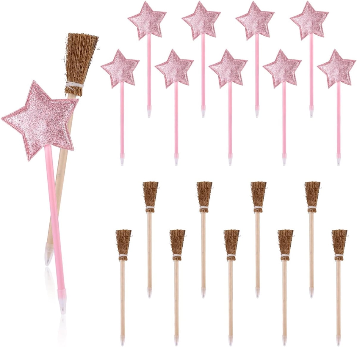 Tutuviw 20 Pack Princess Party Favors Including 10 Pcs Broom Pencils ...