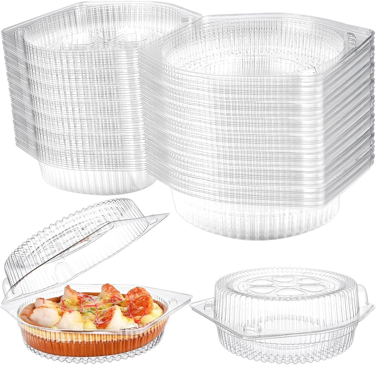Tutuviw 20 Pcs 6 in Disposable Pie Containers, Clear Plastic Take Out ...