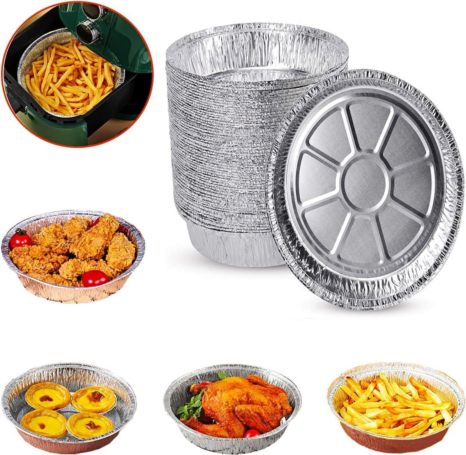 Tutuviw [200 Pack]Round Baking Cake Pans Disposable Aluminum Foil Tins ...