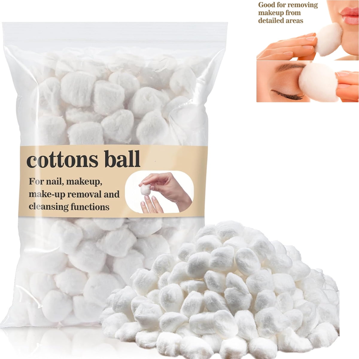 Tutuviw 200 Pcs Soft Cotton Balls, Bulk Pure Cotton Balls, Absorbent ...