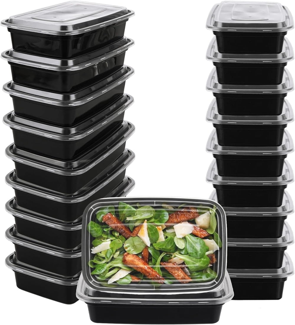 Tutuviw 20Pcs 38 Oz Meal Prep Containers Microwavable To-Go Container ...