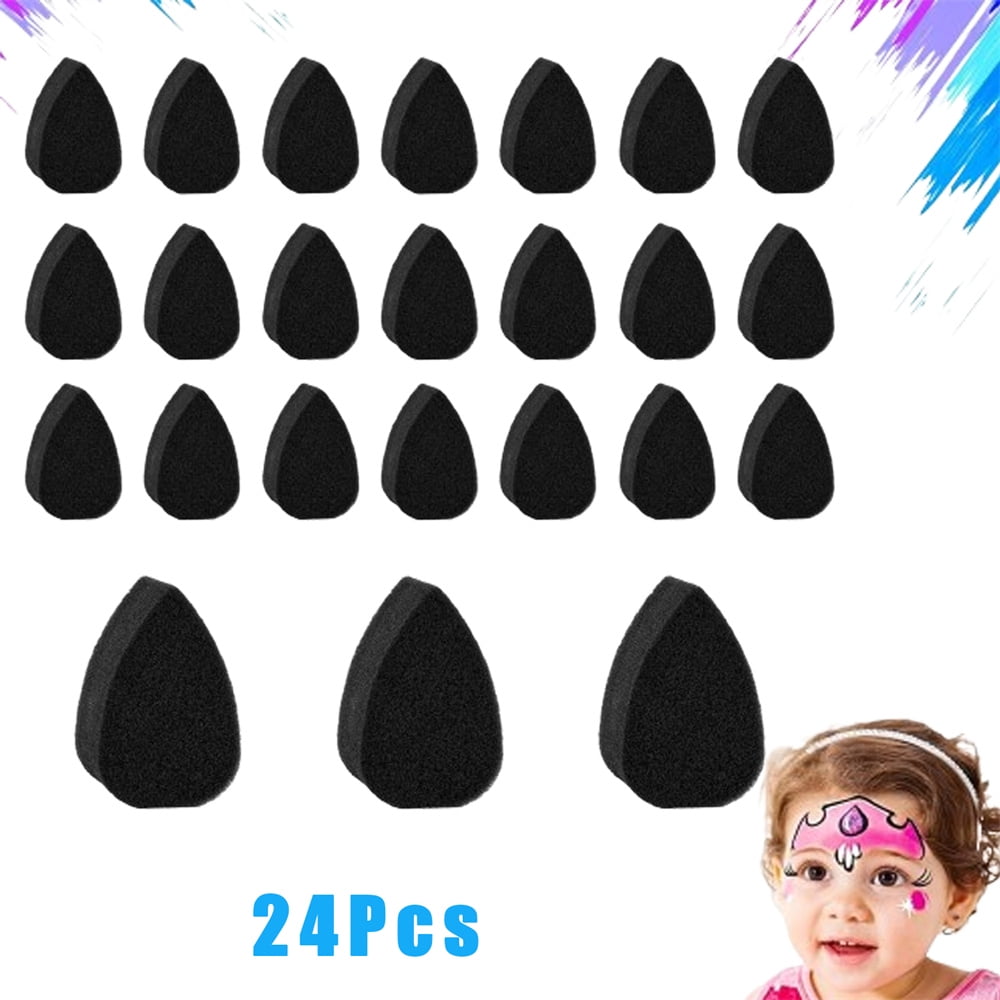 Tutuviw 24 Pcs Black Water Droplets Soft Face Painting Sponges, High ...