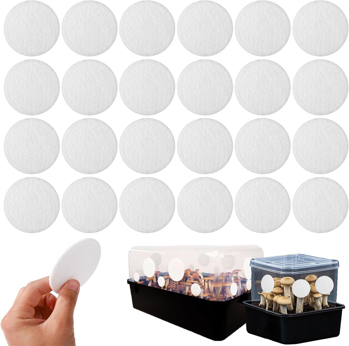 Tutuviw 24Pcs Filter Patches for Mushroom Cultivation,2.5 inch Mushroom ...
