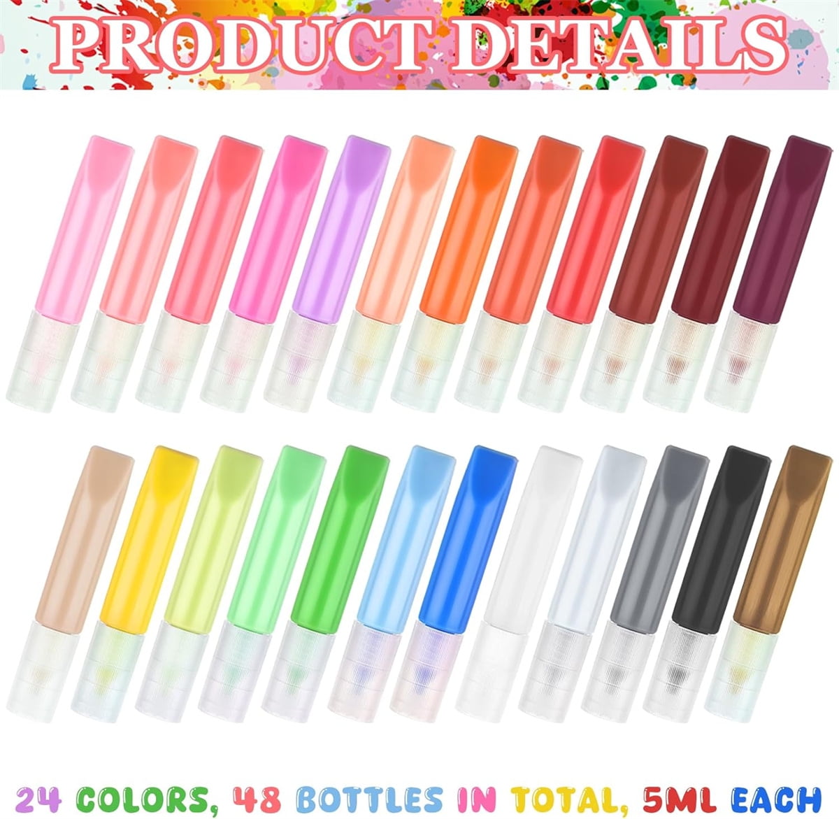 Tutuviw 24Pcs Suncatcher Paint Pens,5ml Each,24 Colors Extra Fine Point ...
