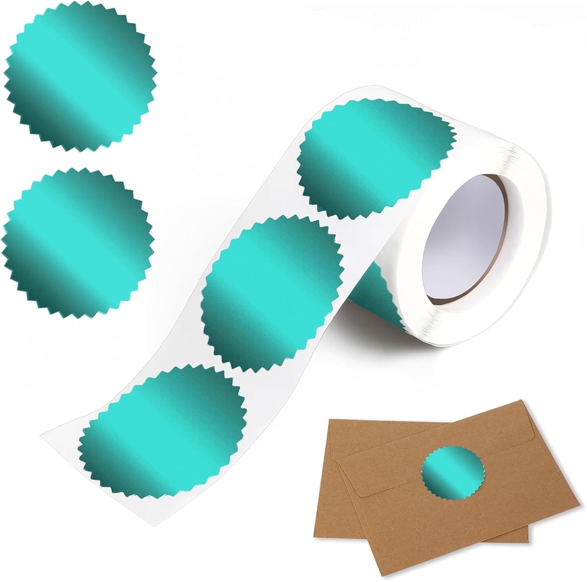 Tutuviw 250Pcs 50mm Metallic Sealing Stickers,Self-Adhesive Serrated ...