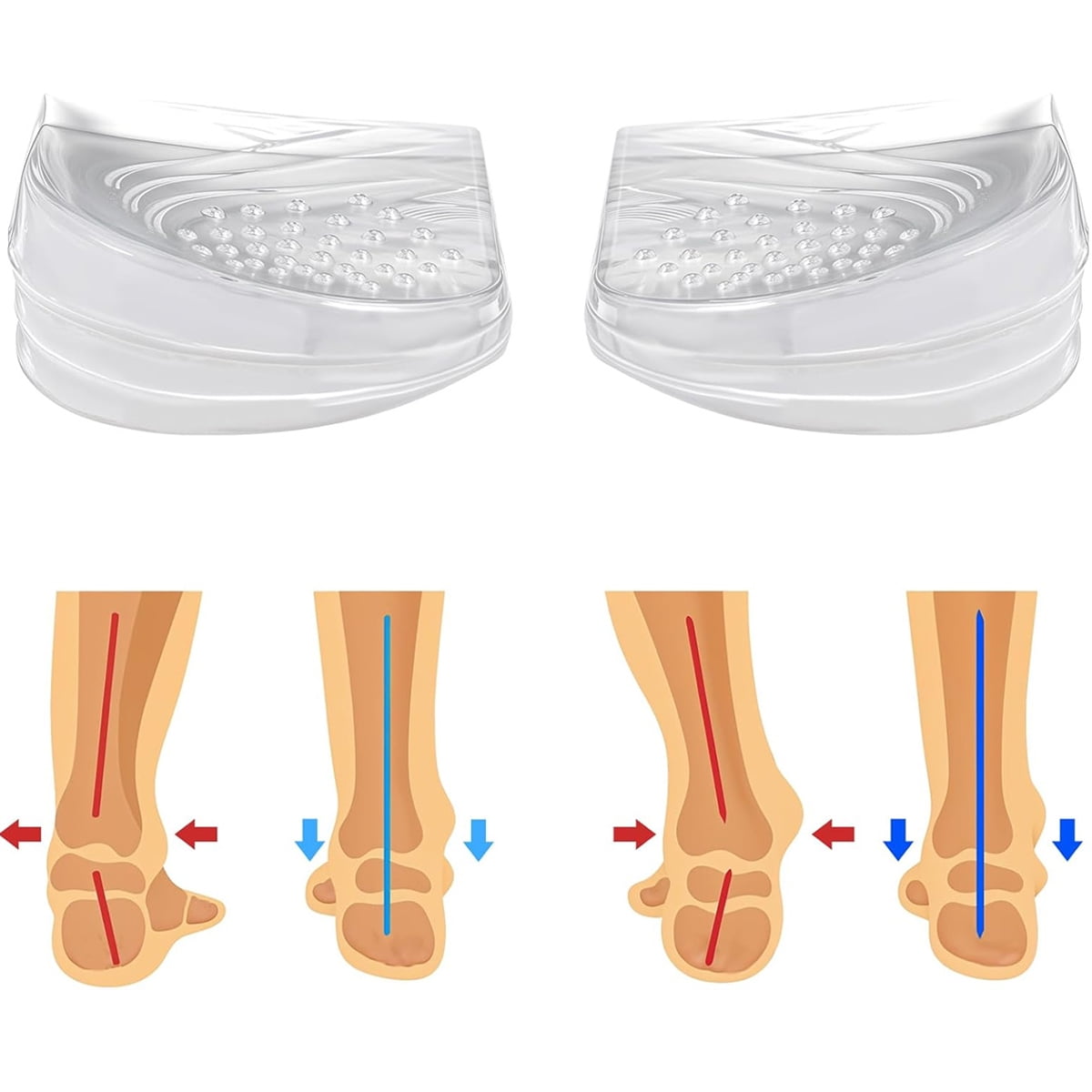 Tutuviw 2Pcs 3 Layers Adjustable Heel Wedge Inserts Over Supination ...