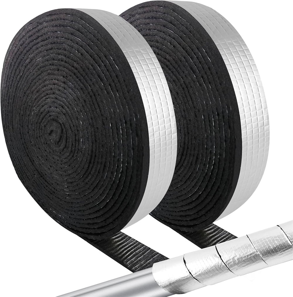 Tutuviw 2Pcs 16.4*2 Ft Pipe Insulation Tape Wrap Self Adhesive with ...