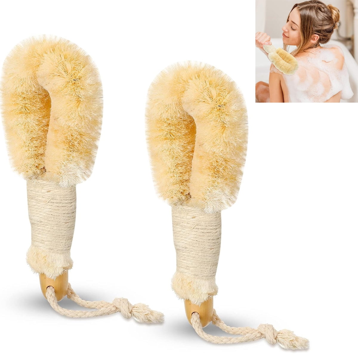 Tutuviw 2Pcs Dry Brushing Body Brush for Skin,Bristle Shower Brush ...