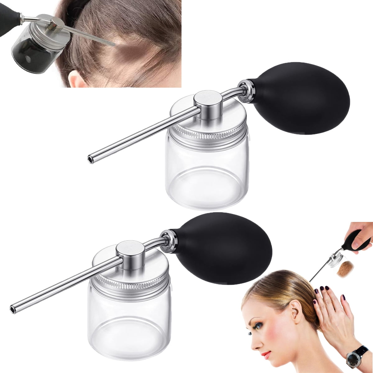 Tutuviw 2Pcs Hair Building Fiber Spray Applicator,Powder Duster,Powder ...