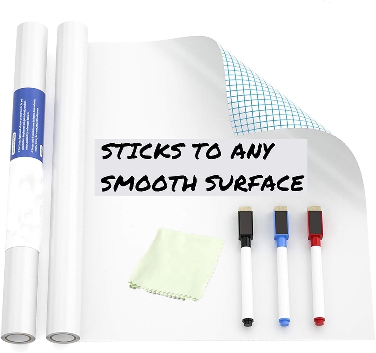 Tutuviw 2Pcs Whiteboard Wall Decal Sticker,17.7" X 78.7" Whiteboard ...
