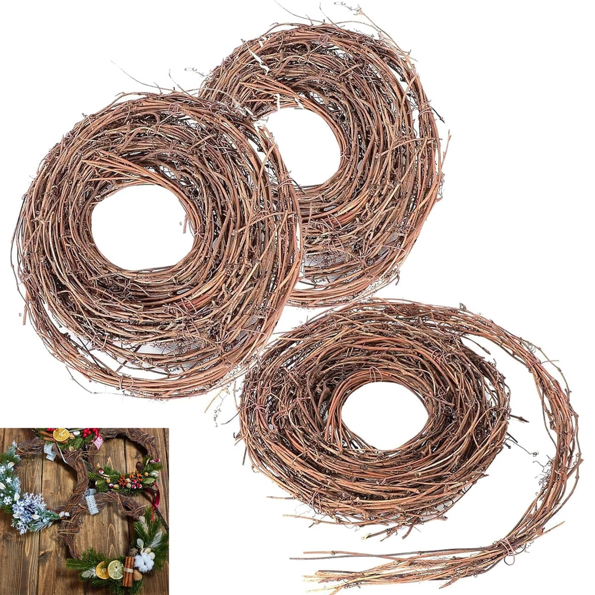 Tutuviw 3 Pcs Grapevine Garland DIY Crafts Natural Grapevine Twig Vines ...