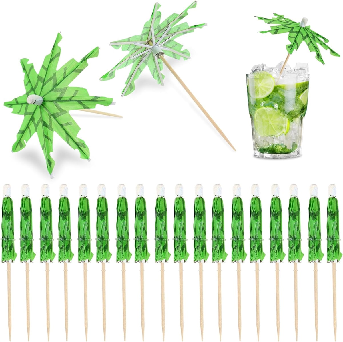 Tutuviw 30 Pcs 6in Drink Umbrellas Cocktail Picks,Handmade Bamboo ...
