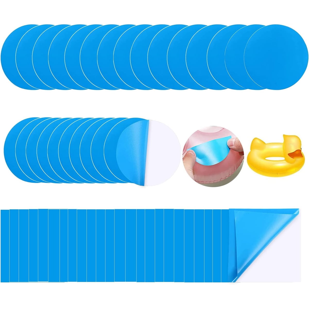 Tutuviw 30Pcs Self-Adhesive Pool Repair Patch Kit,Vinyl Plastic Repair ...