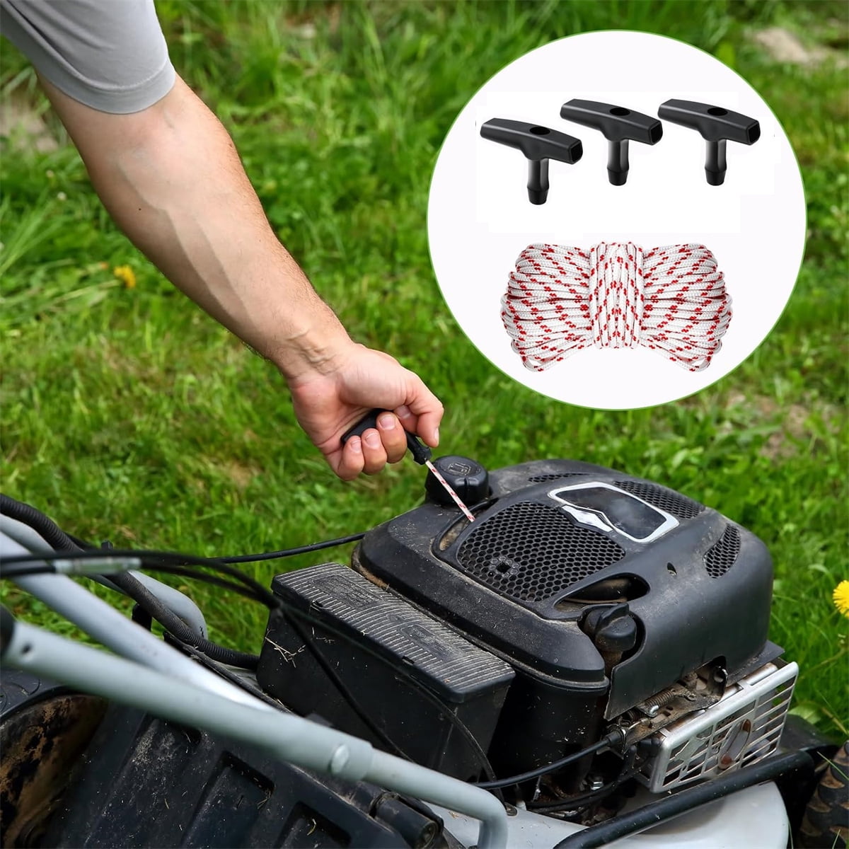 Tutuviw 3mm 10M Lawn Mower Pull Cord,Recoil Starter Rope Replacement ...