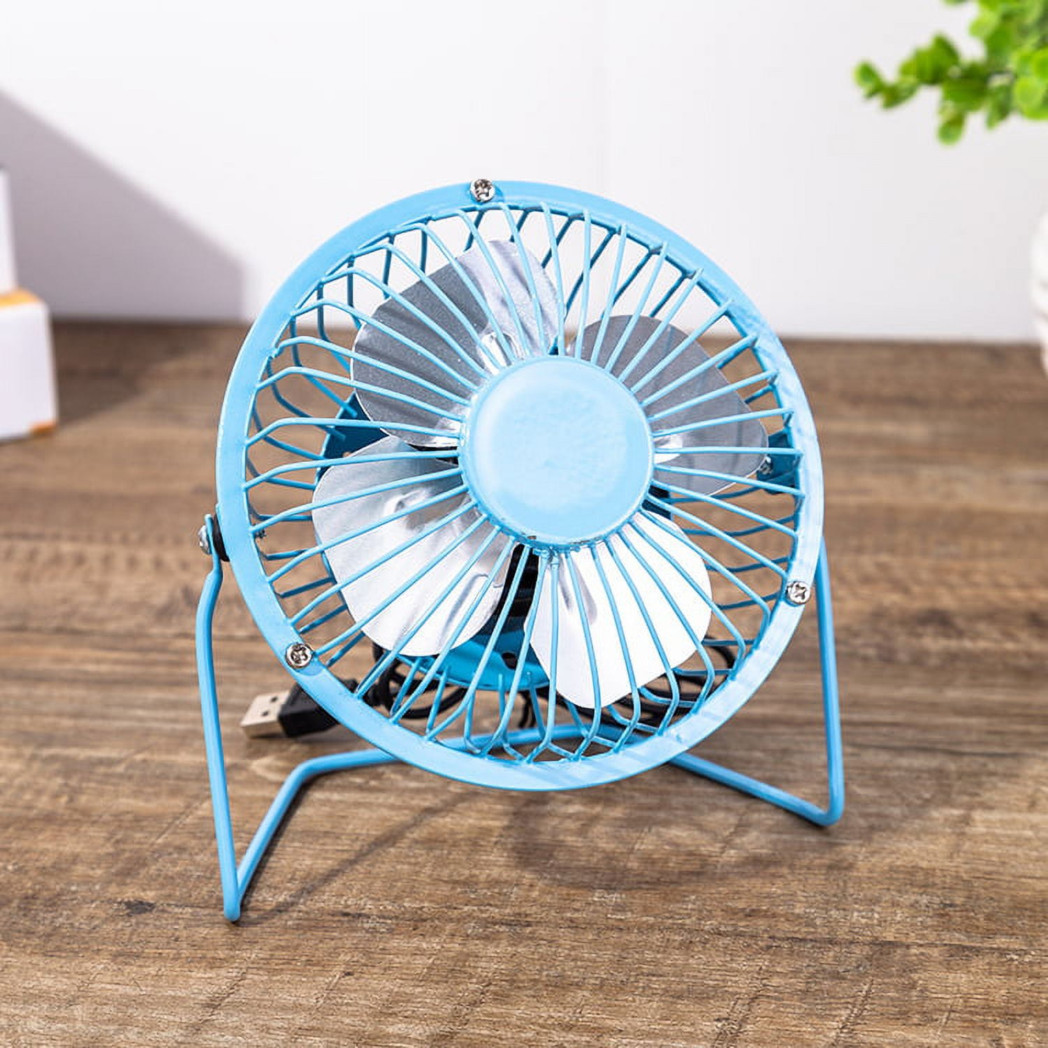 Tutuviw 4 Inch Personal Metal USB Powered Desktop Fan Blue - Walmart.com