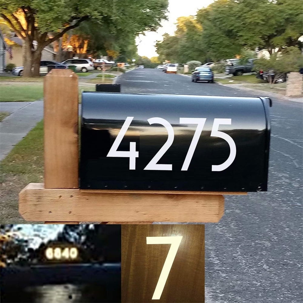 Tutuviw 4 Inch Reflective Mailbox Numbers for Outside, 5 Sets Silvery ...