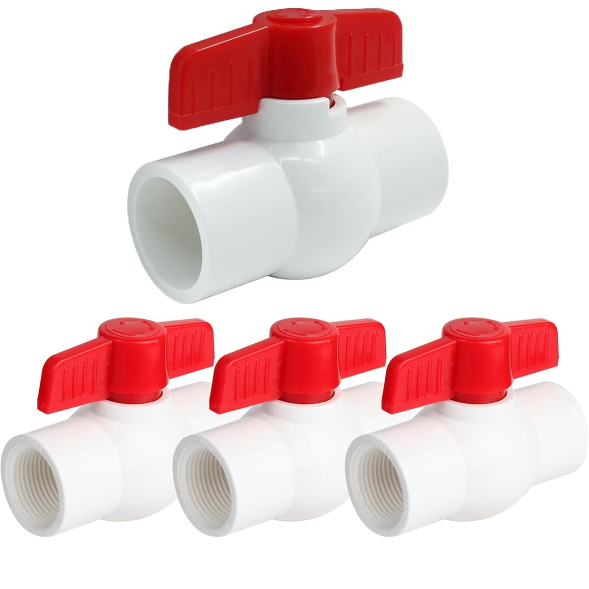 Tutuviw 4 Pcs Ball Valves T-handle Water Shut Off Ball Valve Threaded ...