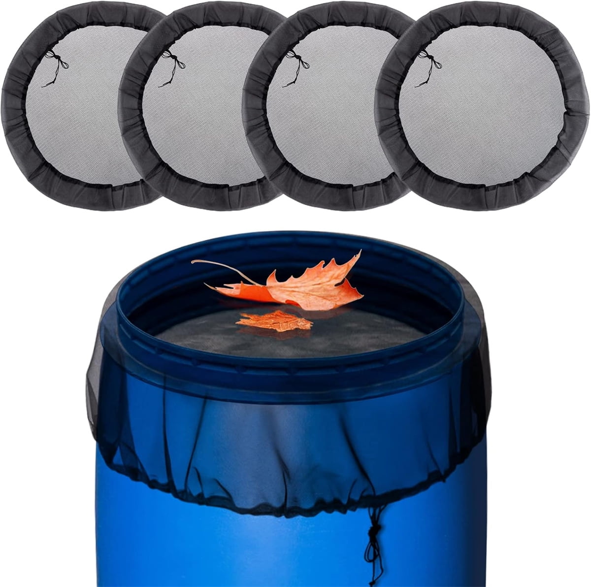 Tutuviw 4 Pcs Net Cover for Rain Barrel with Drawstring,37.4" Water ...
