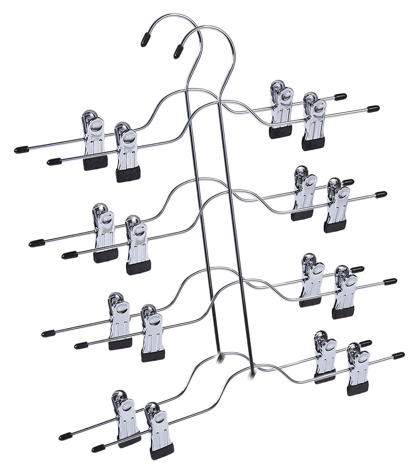 Tutuviw 4 Tier Pants Hangers Metal Skirt Hanger with Adjustable Non ...