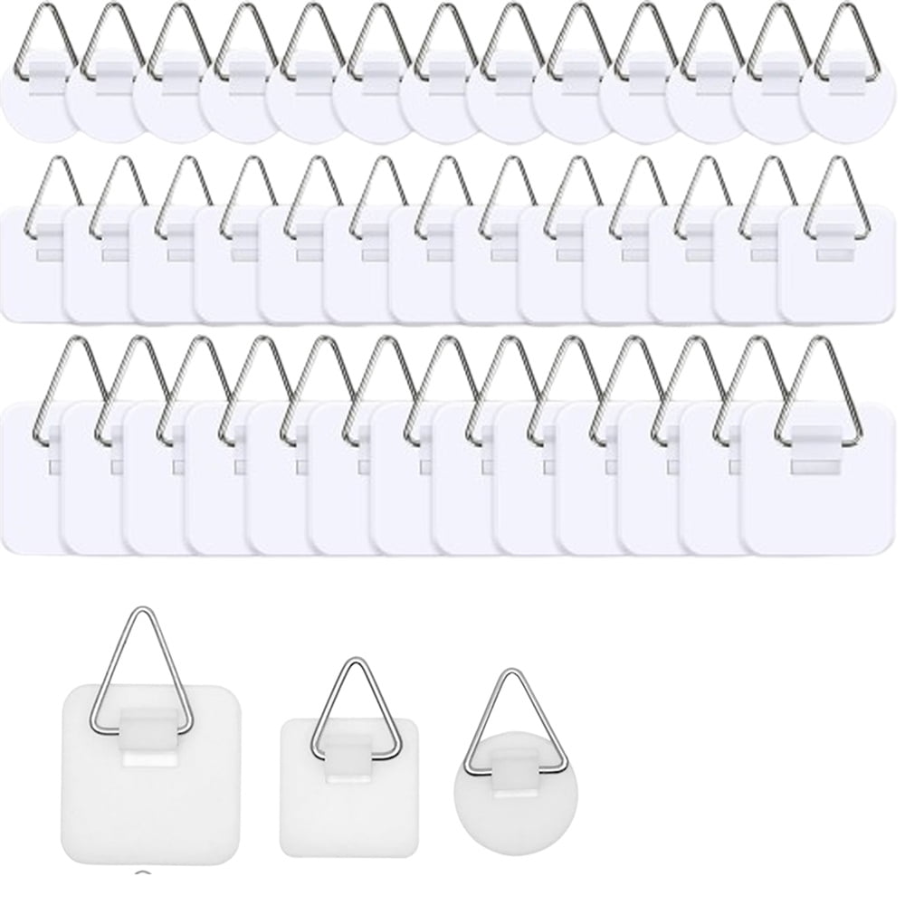Tutuviw 45 Pcs Adhesive Plate Hangers, Round & Square Plate Hangers for ...