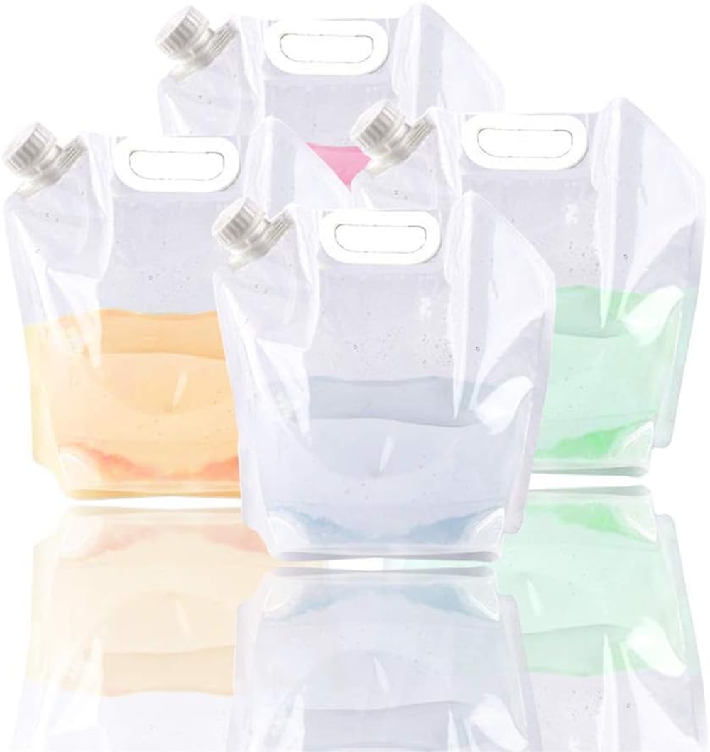 Tutuviw 4Pcs 1.3 Gallon Water Storage Containers Food Grade Clear ...