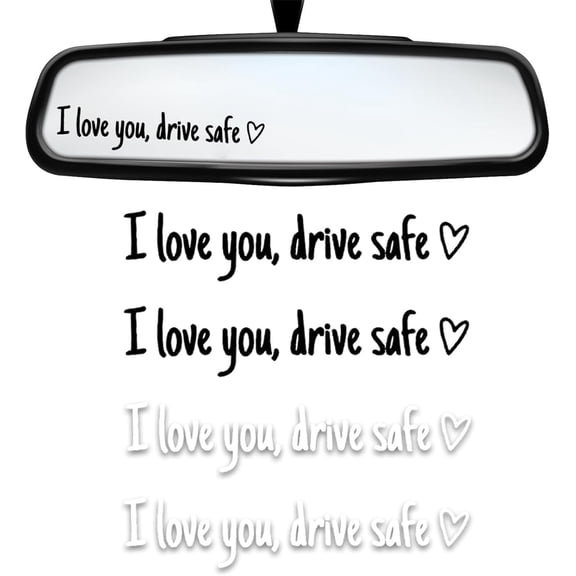 6 Pcs I Love You Drive Safe Sticker, Cute Car Mirror Sticker, Driving ...