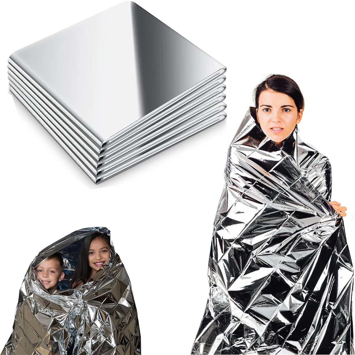 Tutuviw 5 Pack Safe Emergency Blankets, 82 x 51" Thermal Survival Space ...