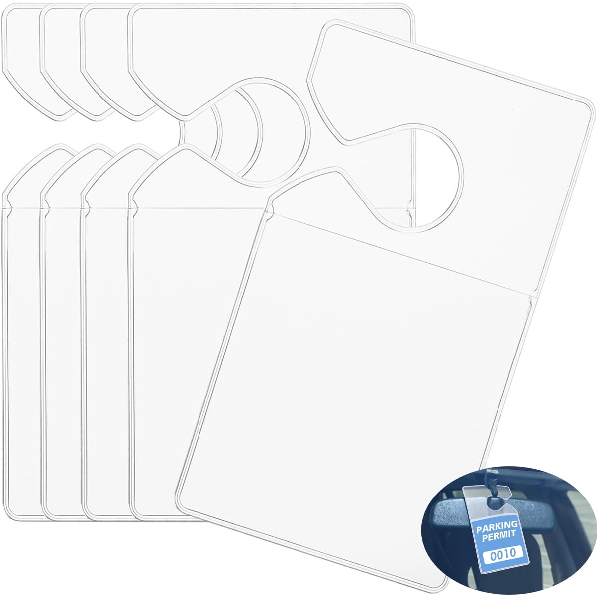 Tutuviw 5 Pcs Vehicle Parking Pass Hang Tag Holder,Temporary Parking ...