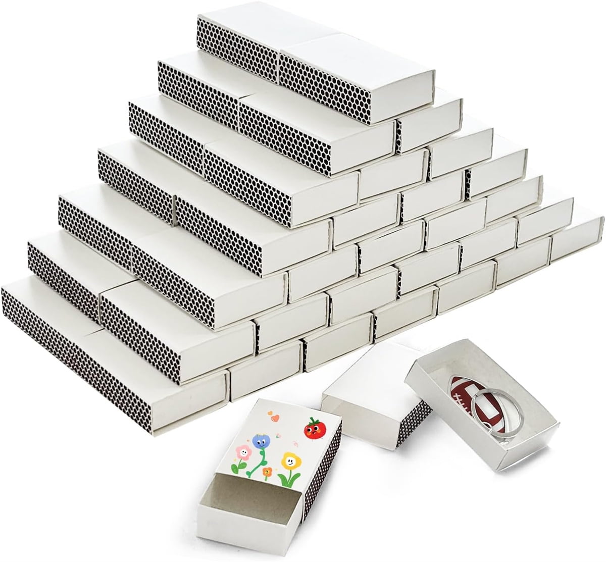Tutuviw 50 Pack Blank Matches Containers,DIY Match Holder with Double ...