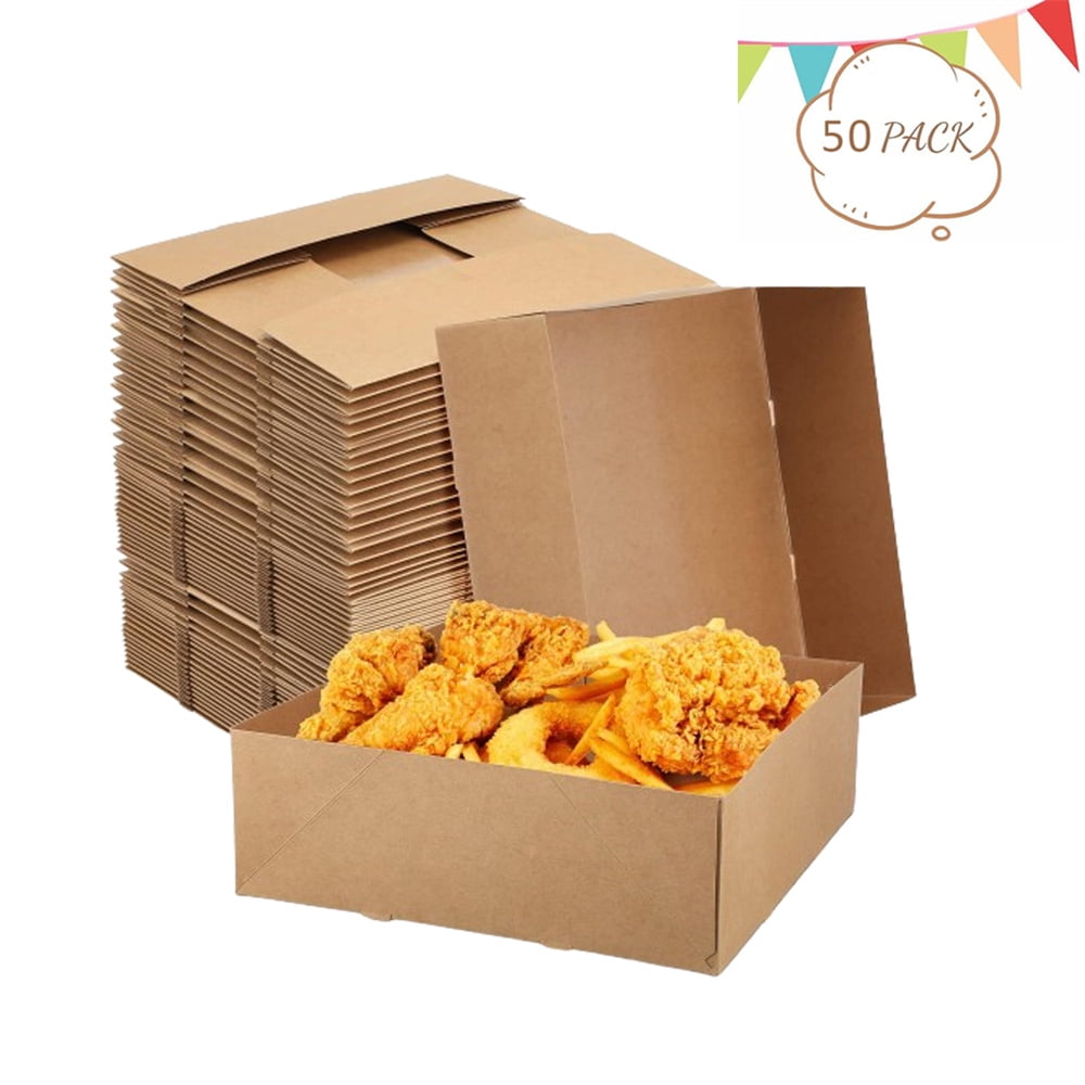 Tutuviw 50 Pack Paper Trays with Greaseproof Food Wrapping Paper 4 ...