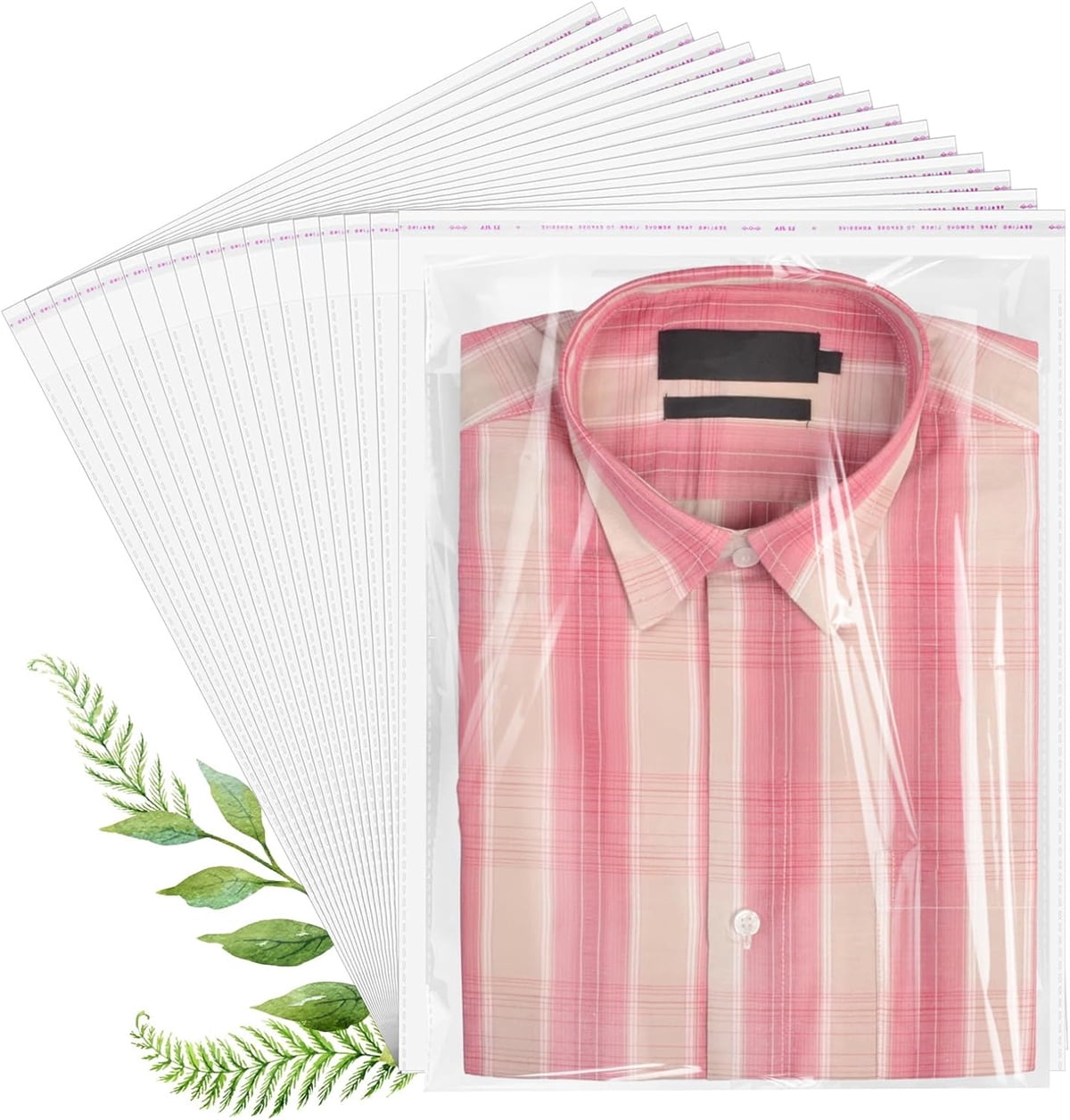 Tutuviw 50 Pcs Clear Self-Sealing Cellophane Bags,Sealable Poly Plastic ...