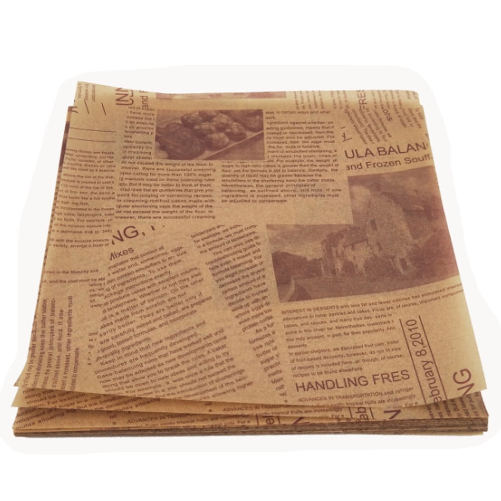 Tutuviw 50Pcs Cheese Paper Old Newspaper Style Printed Picnic Paper ...