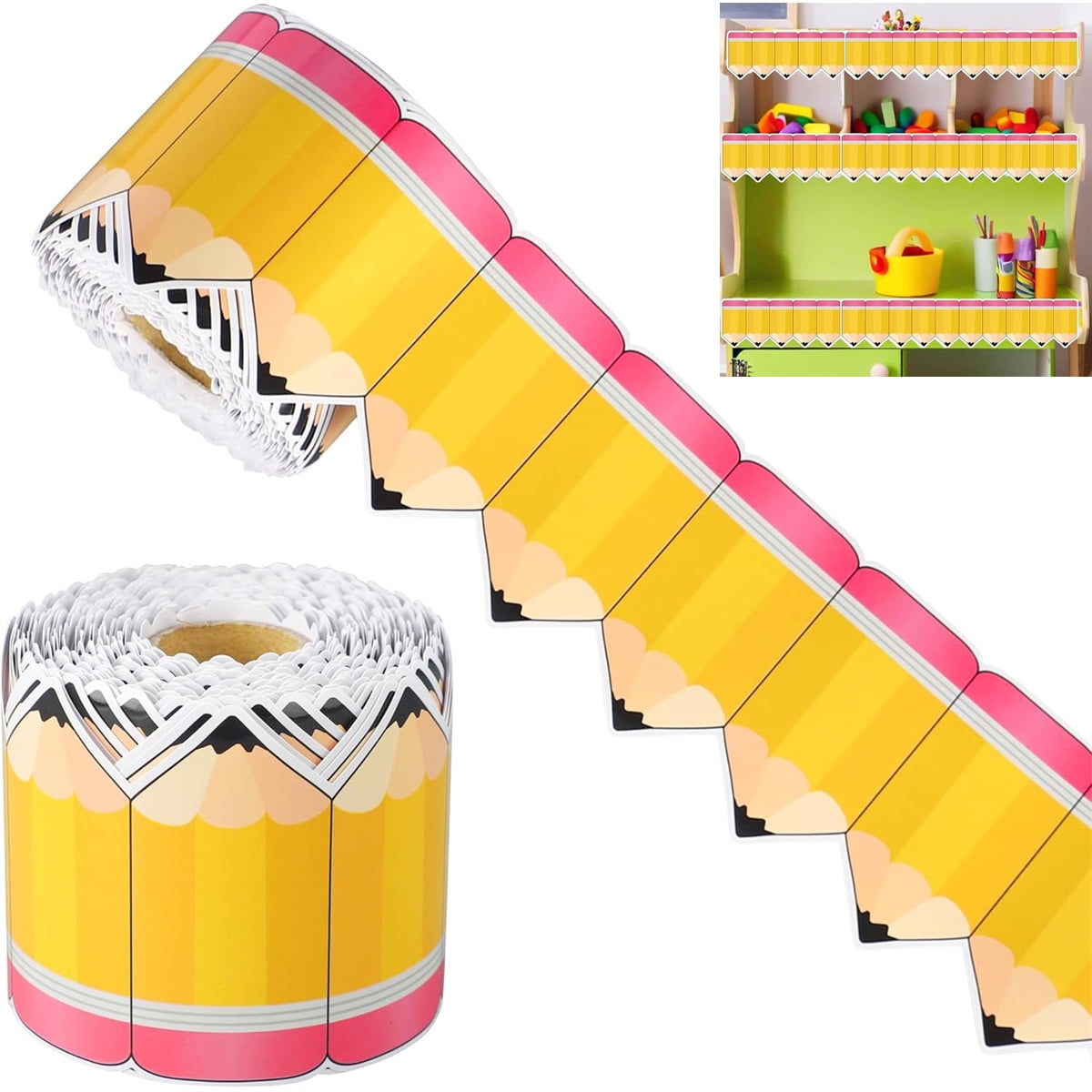 Tutuviw 59 ft Pencil Classroom Bulletin Border Roll,Colored Pencils ...