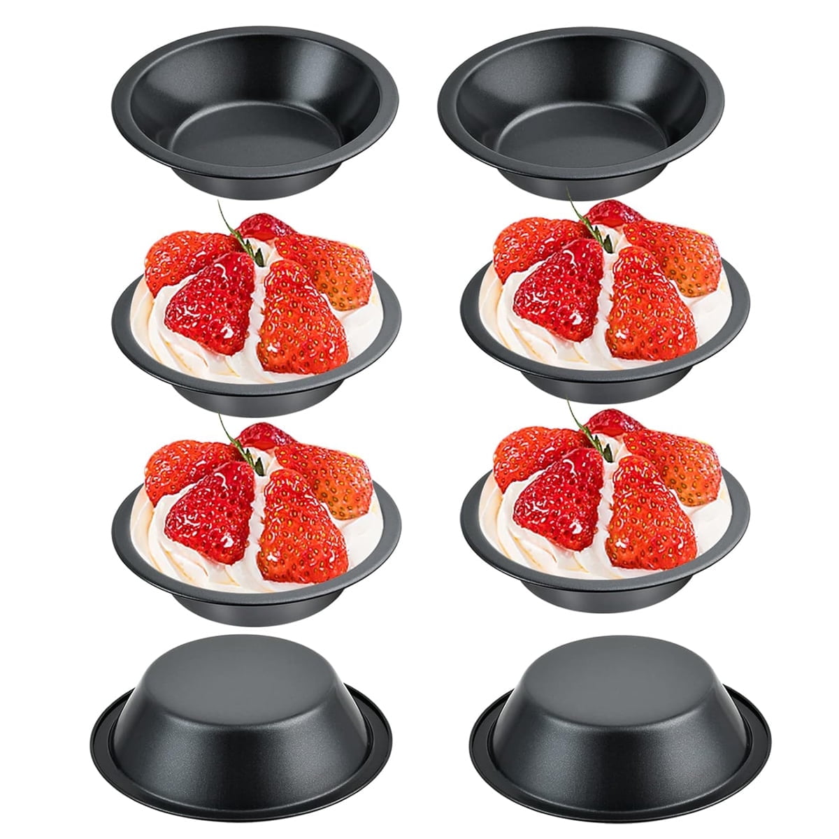 Tutuviw 6 Pack 5 inch Mini Pie Pans, Reusable Round Pie Tins, Nonstick ...