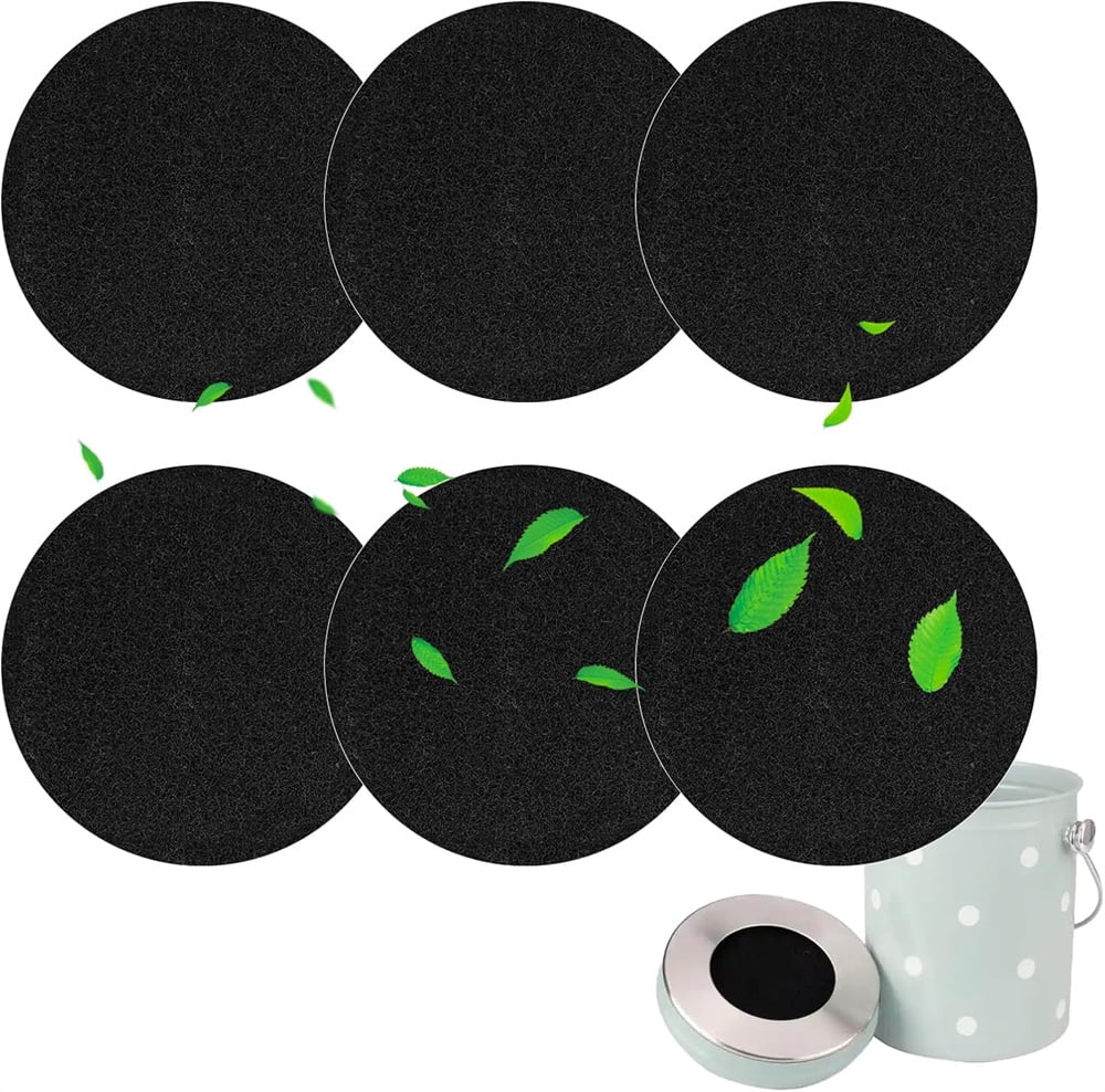 Tutuviw 6 Pack Charcoal Filter for Compost Bucket Round 6.3 Inch ...