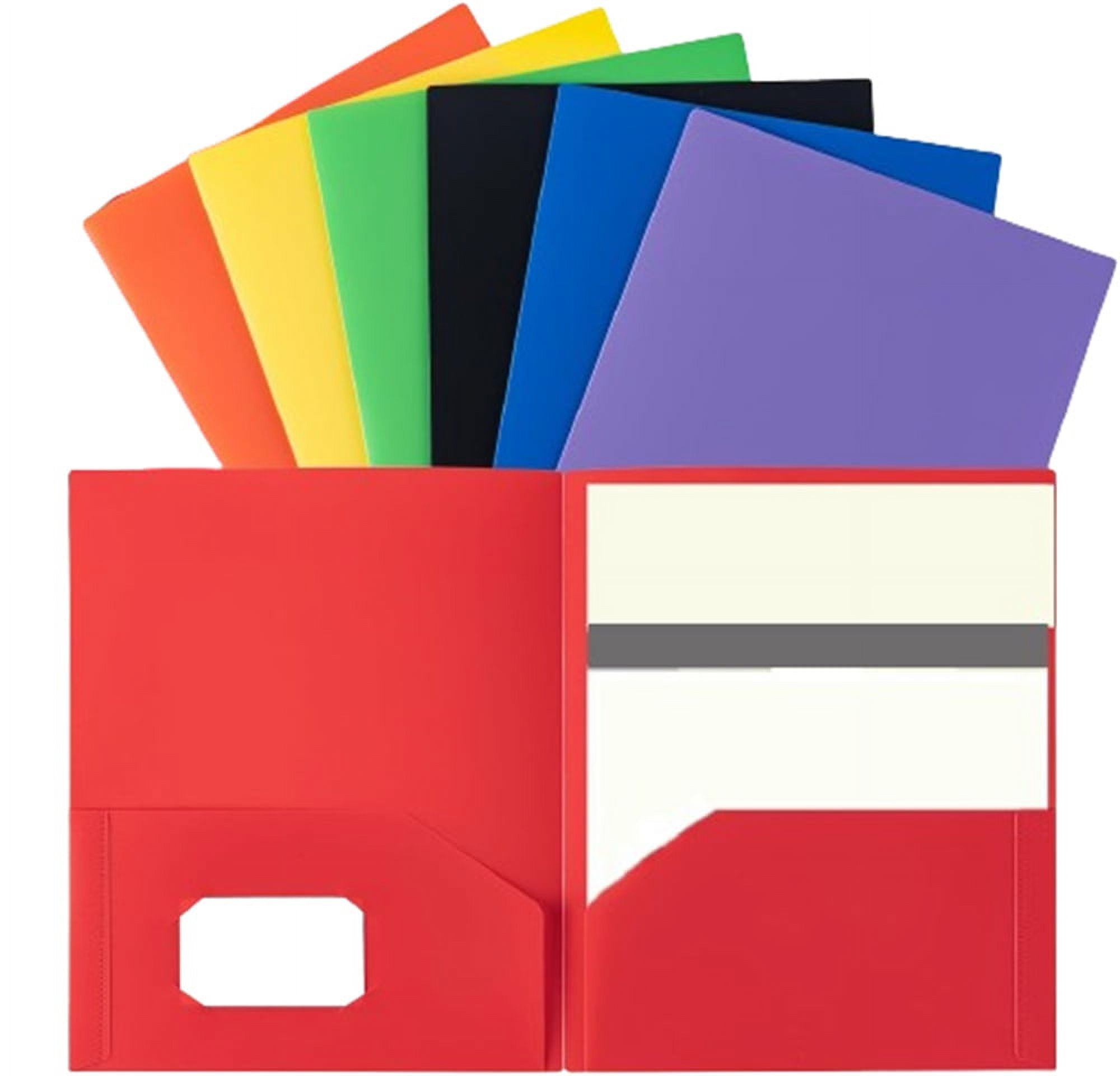 Tutuviw 6 Pack Pocket Folders with Labels Bulk Colorful Paper Folders ...